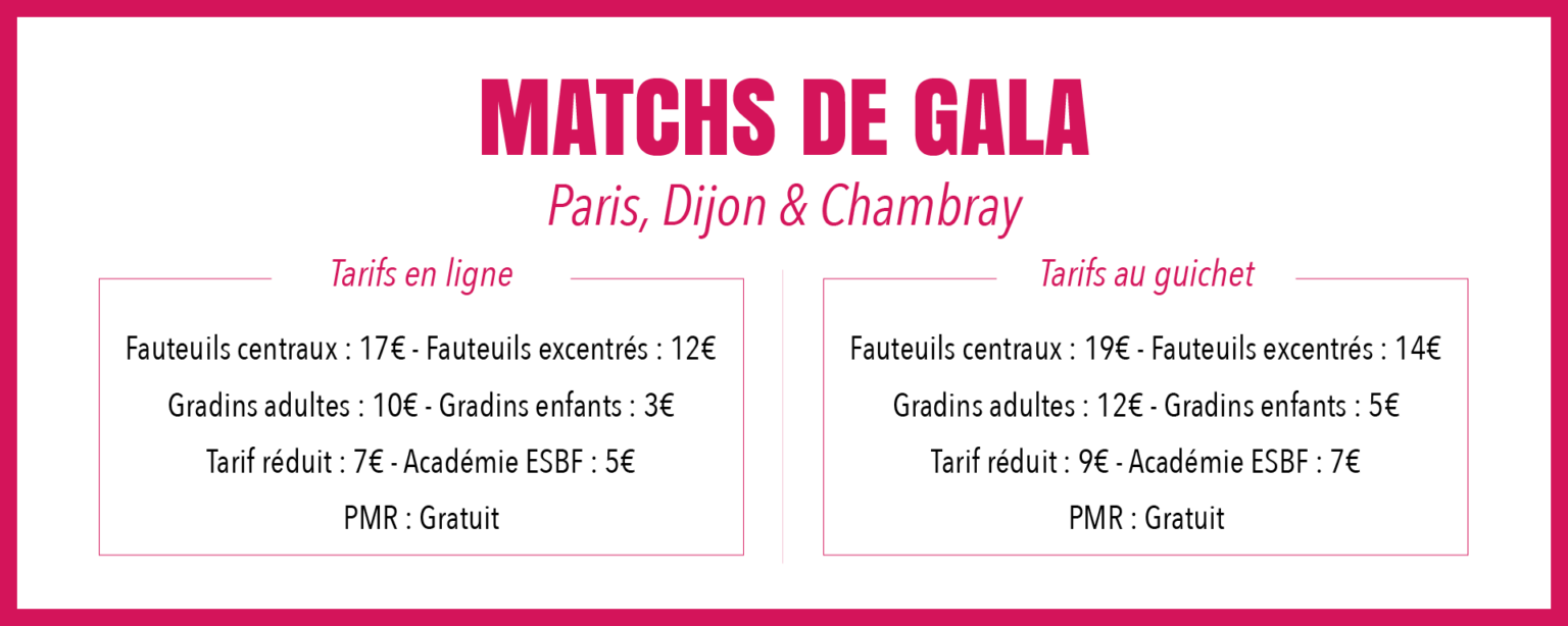 TARIFS BILLETTERIE – ESBF